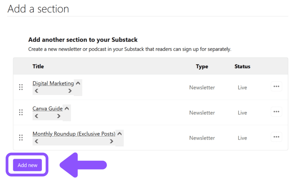 Substack Sections - Blogging Guide