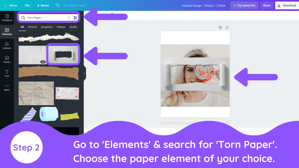 Torn Paper Effect in Canva: Creating Ripped Paper Effect in Canva ...
