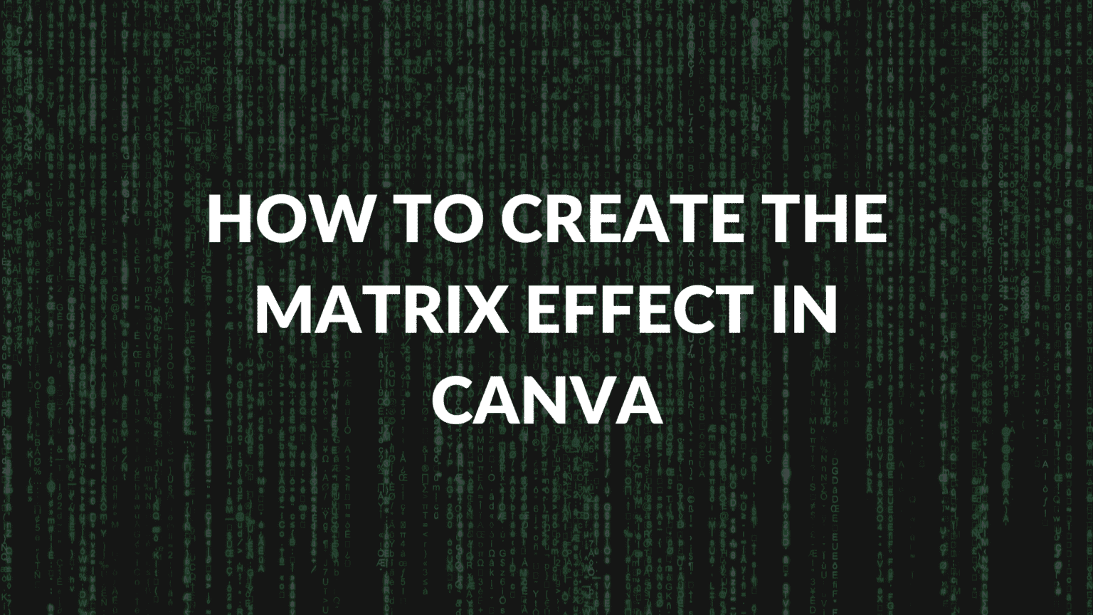 How to Create The Matrix Effect in Canva - Blogging Guide