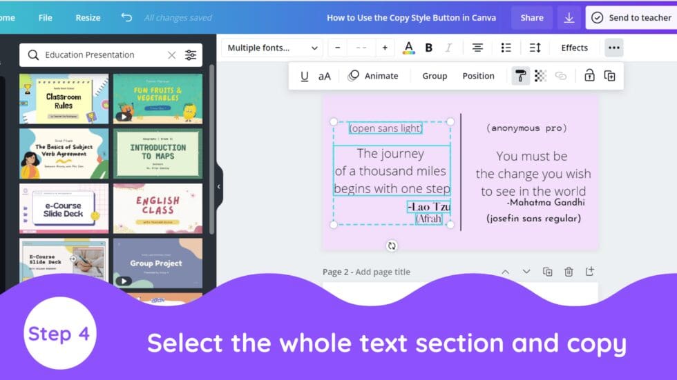 How to Use the Copy Style Button in Canva (Paint Brush) - Blogging Guide