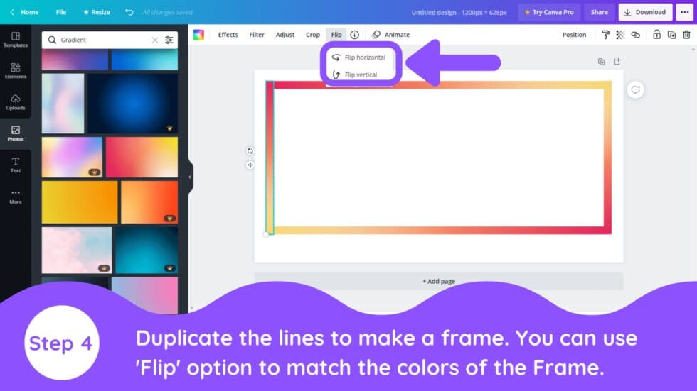 How to Create Gradient Frames and Lines in Canva - Blogging Guide