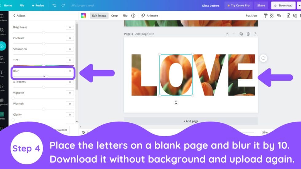 How to Create a Glass Letter Effect in Canva - Blogging Guide