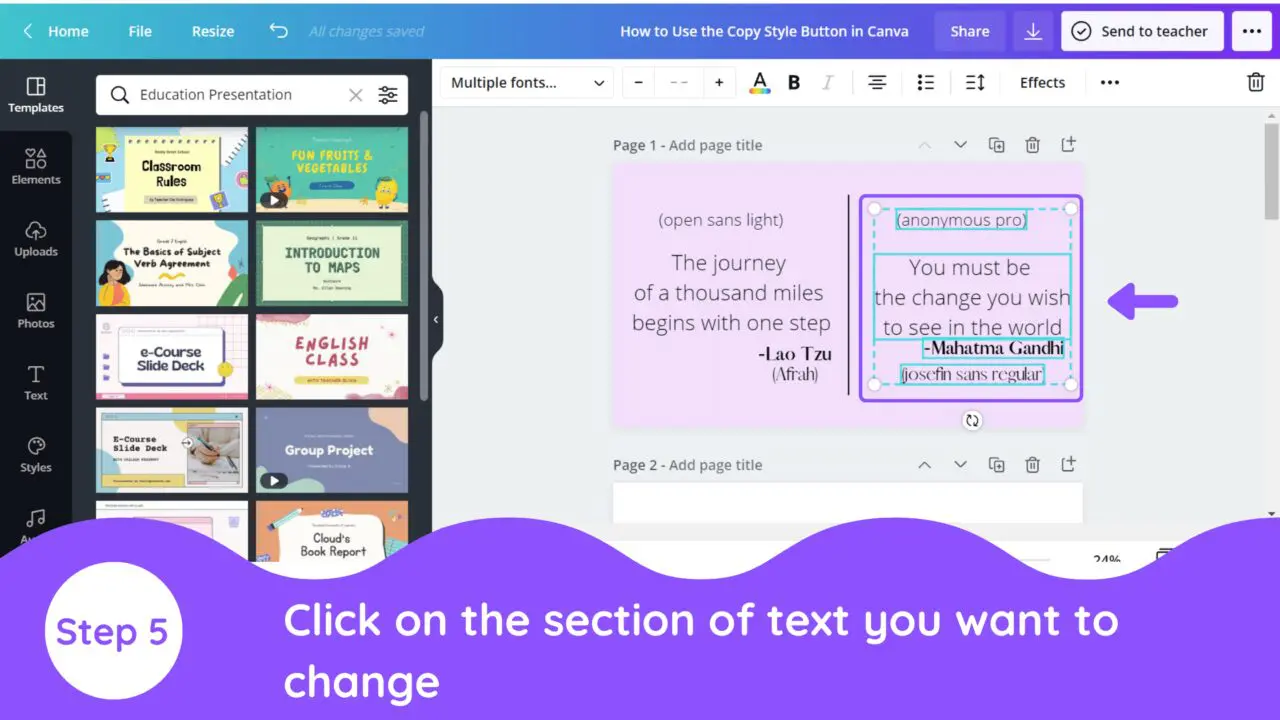 How to Use the Copy Style Button in Canva (Paint Brush) - Blogging Guide