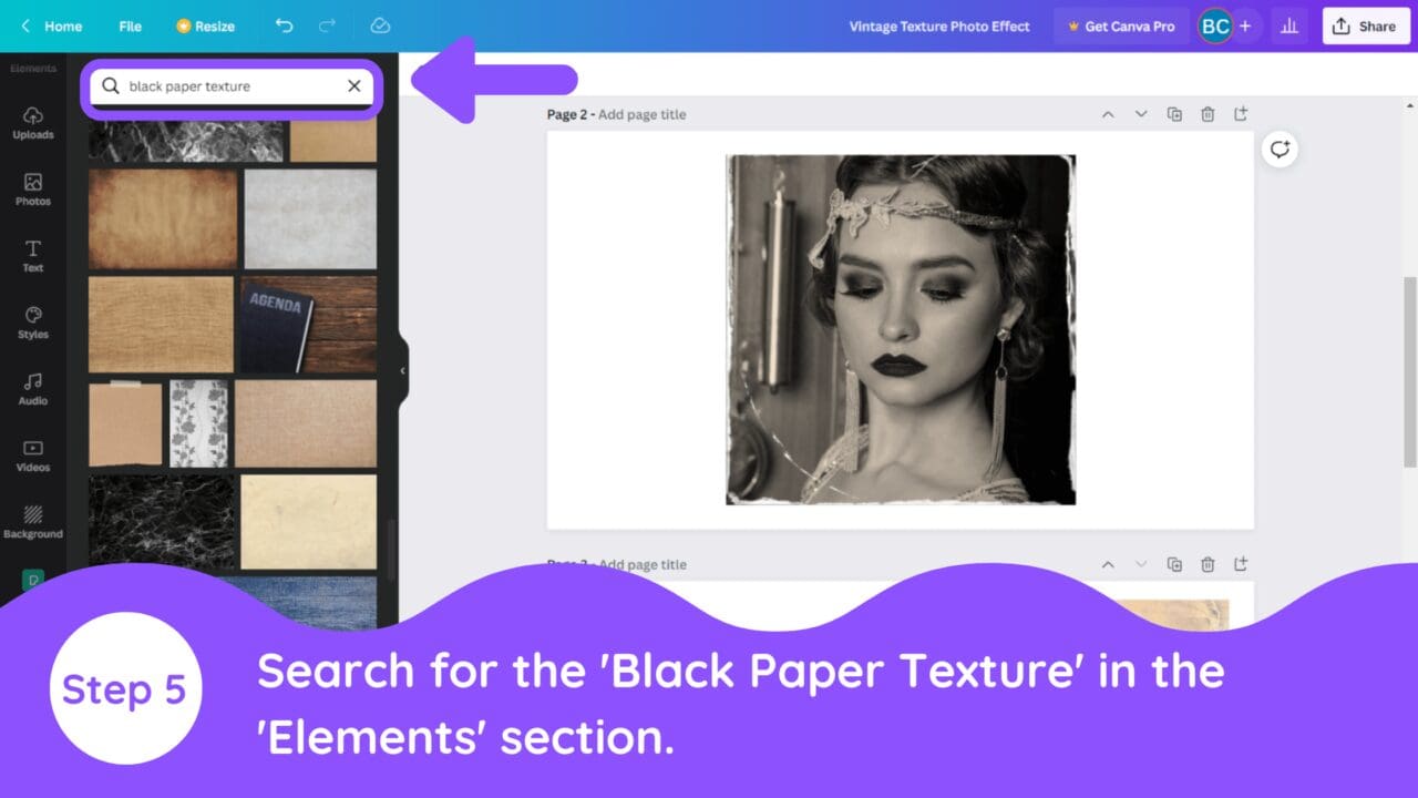 How to Create a Textured Vintage Photo Effect in Canva - Blogging Guide