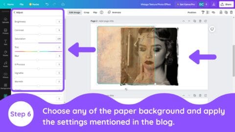 How to Create a Textured Vintage Photo Effect in Canva - Blogging Guide