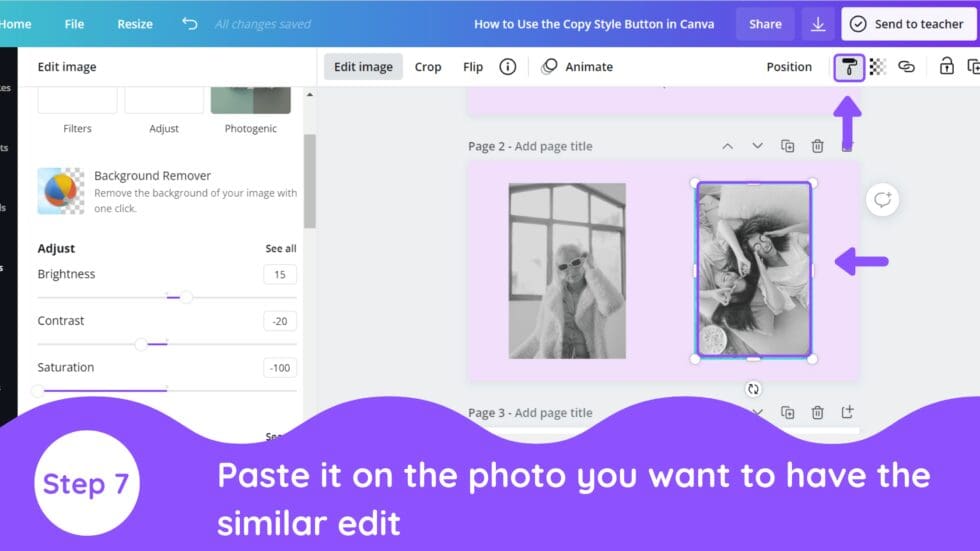 How to Use the Copy Style Button in Canva (Paint Brush) - Blogging Guide