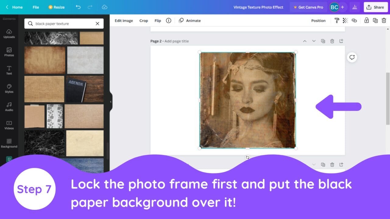 How to Create a Textured Vintage Photo Effect in Canva - Blogging Guide