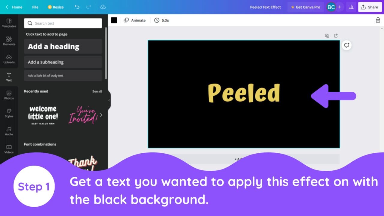 How to Create a Peel Off Text Effect in Canva - Blogging Guide