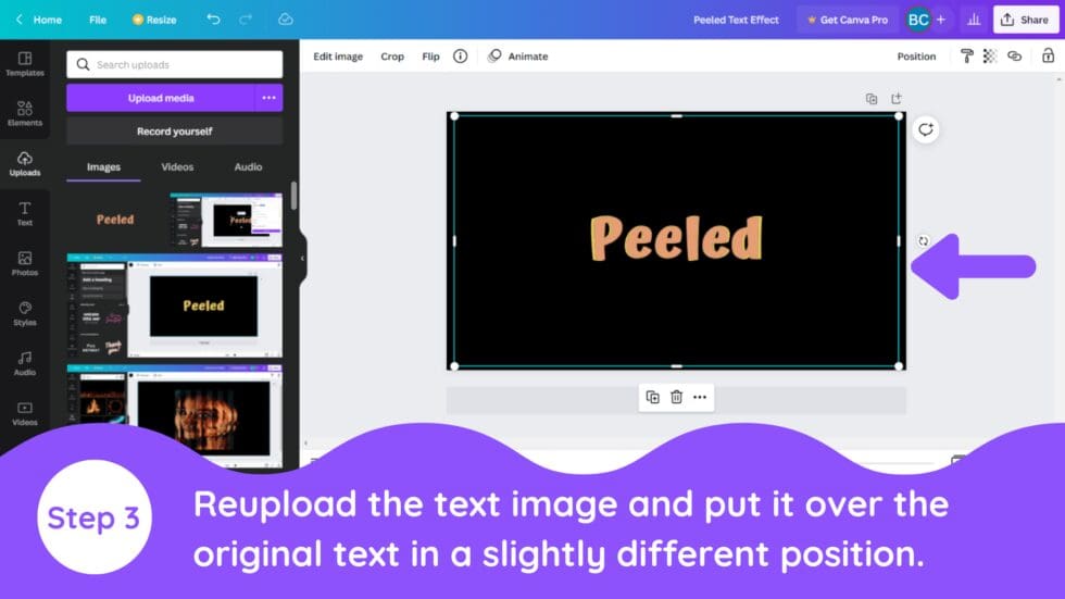 How to Create a Peel Off Text Effect in Canva - Blogging Guide