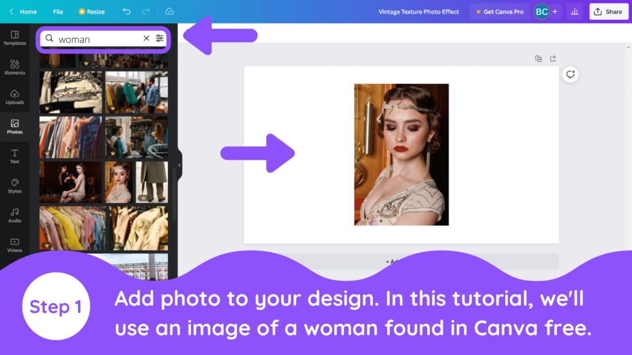 How to Create a Textured Vintage Photo Effect in Canva - Blogging Guide