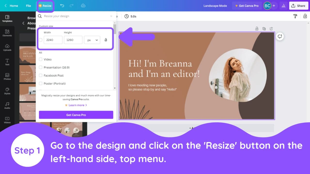 How to Change to Landscape Mode in Canva - Blogging Guide