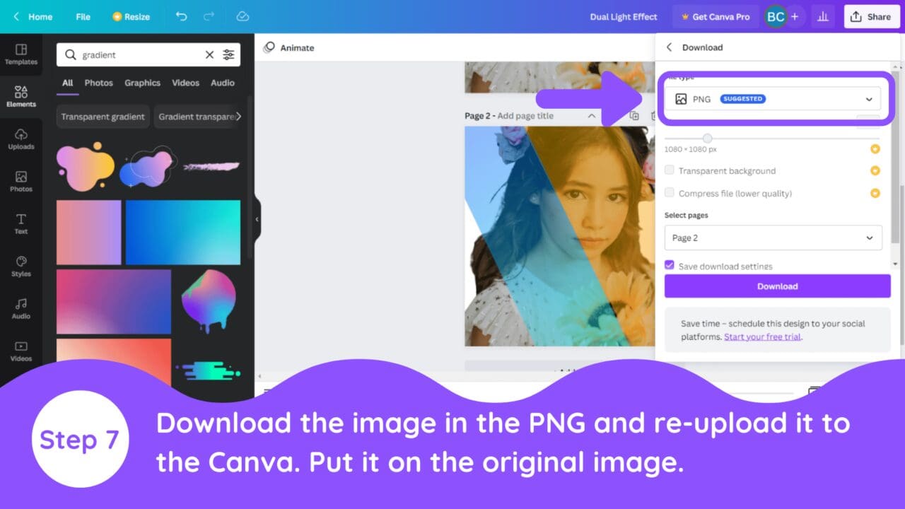 How to Create a Dual Color Lighting Effect in Canva - Blogging Guide