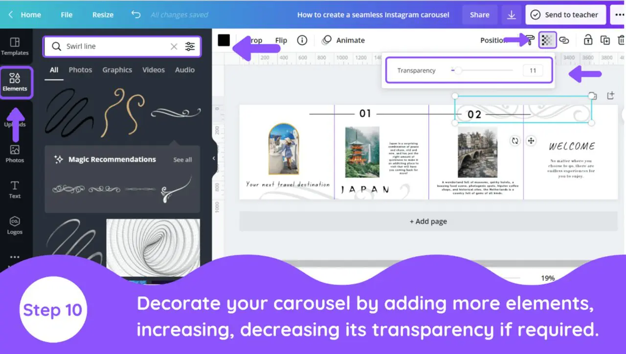 How to Create a Seamless Instagram Carousel in Canva - Blogging Guide