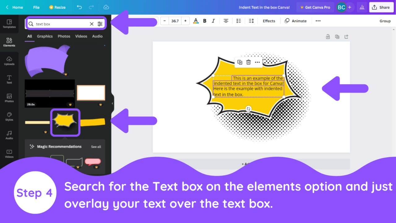 How To Create An Indent In Canva Text Box Blogging Guide