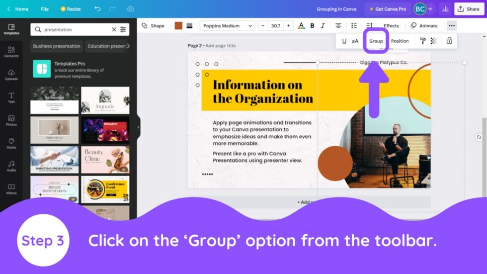 How to Group Elements in Canva - Blogging Guide