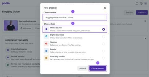 How to Create a Course on Podia - Blogging Guide
