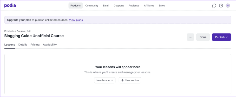 How to Create a Course on Podia - Blogging Guide
