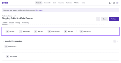 How to Create a Course on Podia - Blogging Guide