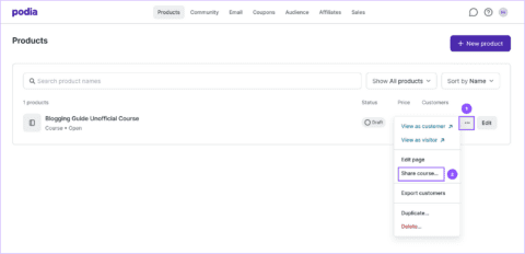 How to Create a Course on Podia - Blogging Guide